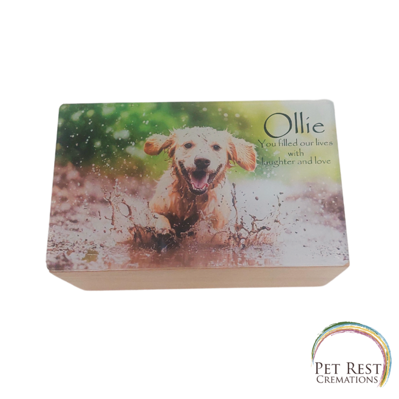 Custom Acrylic Photo Timber Box | Pet Rest Cremations